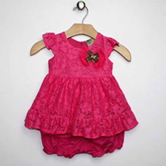 Lele For Kids | Dresses | Lele For Kids Hot Pink Lace Angel Sleeve ...